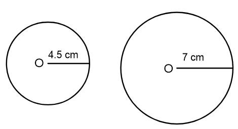 Draw two concentric circles of radii 45cm and 7cm