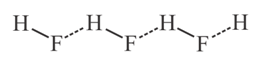 The H bond in solid HF can be best represented as