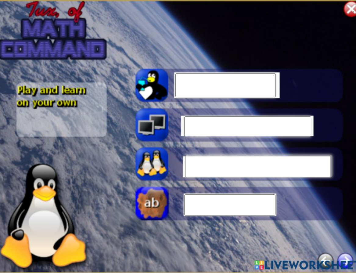 Which is the Title Screen of Tux Math