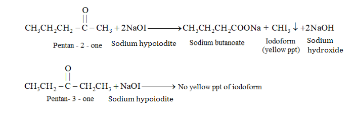 Give simple chemical test to distinguish betweenpentan 2one and pentan ...