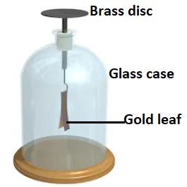 Draw a labelled diagram of a gold leaf electroscope and describe its ...