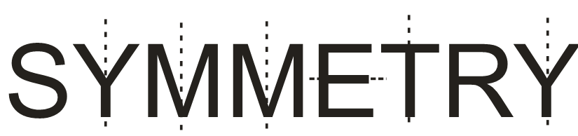 Write the number of lines of symmetry for each letter of the word SYMMETRY